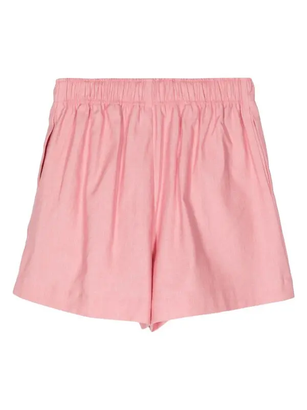 Elie Saab Gabardine Weave High-waisted Shorts