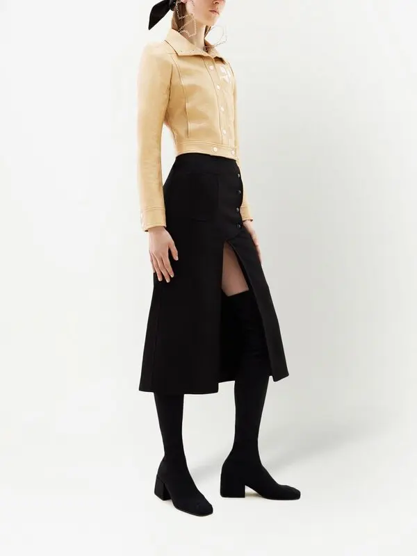 COURREGES Zip-up Vinyl Jacket - Neutrals
