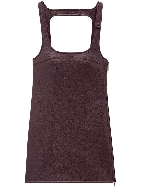 COURREGES Reedition Vinyl Mini Dress - Brown