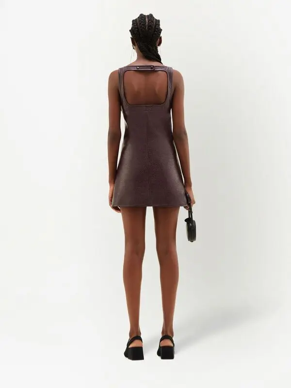 COURREGES Reedition Vinyl Mini Dress - Brown