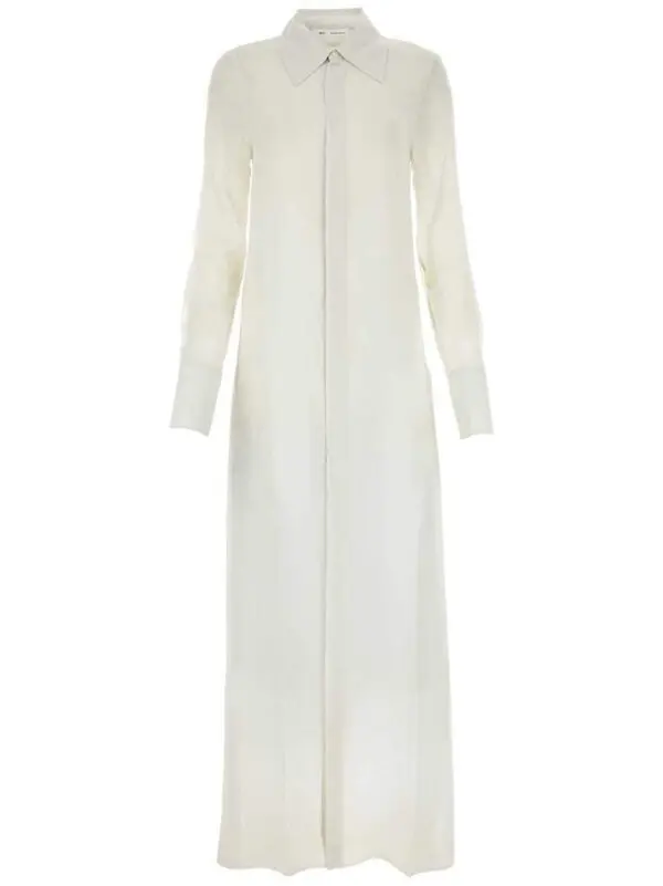 AMI Paris Chiffon Silk Maxi Dress - White