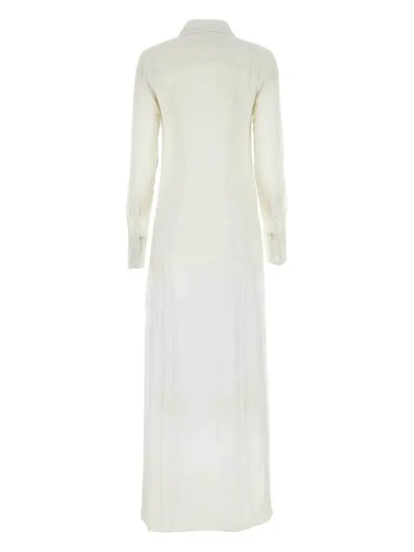 AMI Paris Chiffon Silk Maxi Dress - White