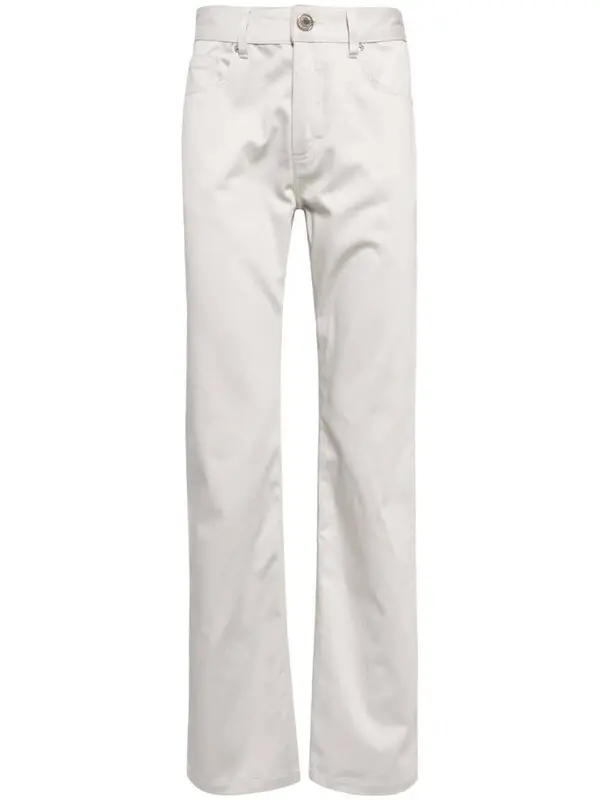 Ami Logo-patch Straight Trousers - White
