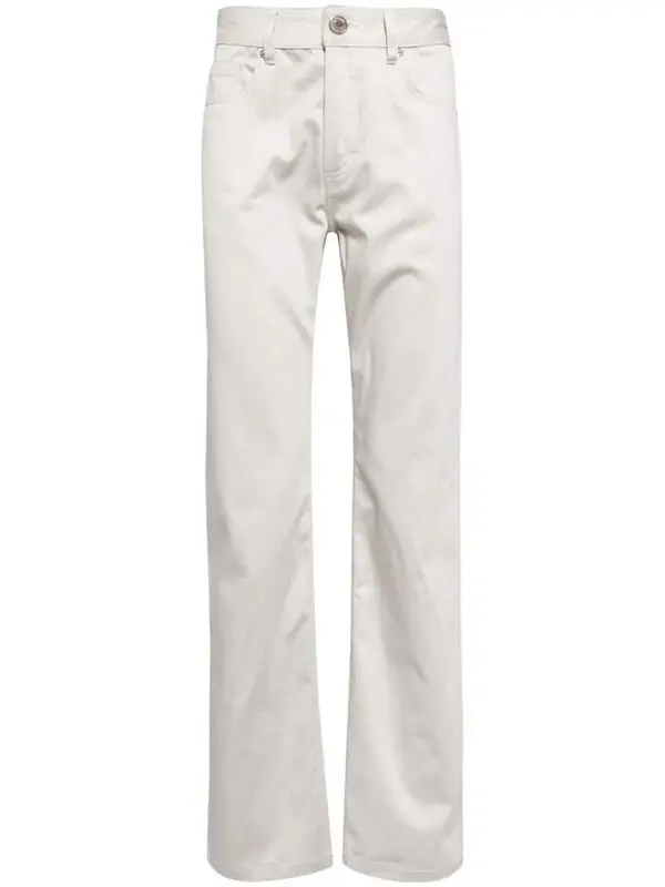 Ami Logo-patch Straight Trousers - White