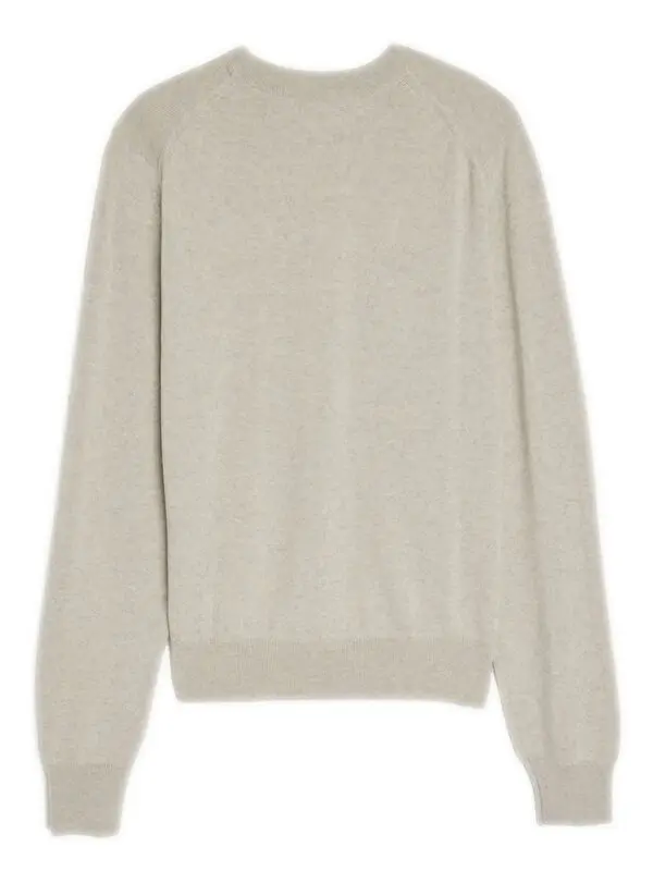 Maison Kitsuné Logo-embroidered Merino Jumper - Neutrals