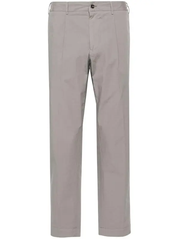 DELL'OGLIO Mid-rise Tapered Chinos - Grey