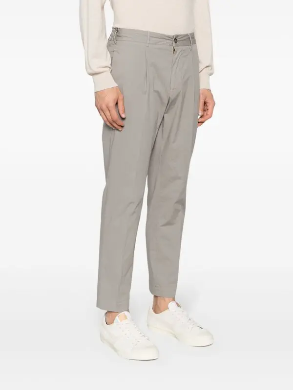 DELL'OGLIO Mid-rise Tapered Chinos - Grey