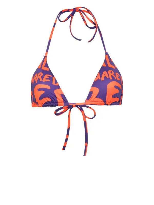 Dsquared2 Logo-print Triangle Bikini Top - Purple