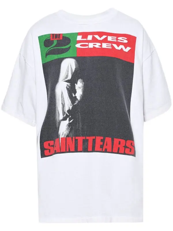 SAINT MXXXXXX Graphic-print Cotton T-shirt - White