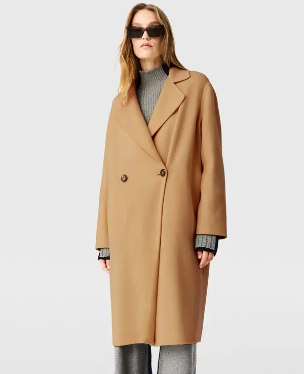 Stella McCartney Double-breasted Longline Coat - Camel