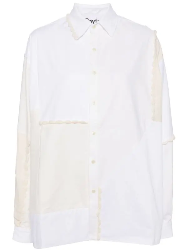 CAVIA Panelled Crochet-trim Shirt