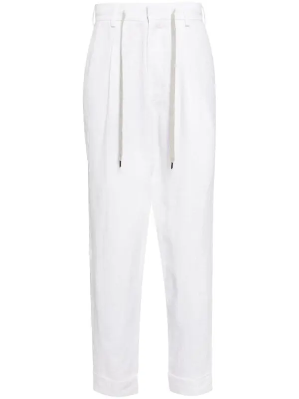 N.peal Drawstring Linen Trousers