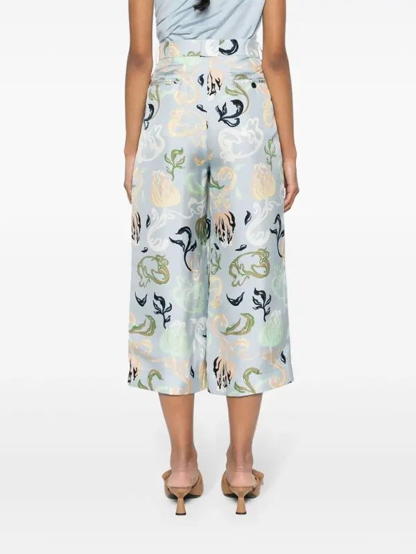 LANVIN Graphic-print Cropped Trousers