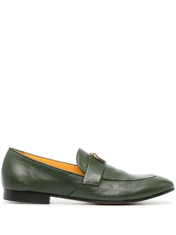 MADISON MAISON Lock Leather Loafers - Green