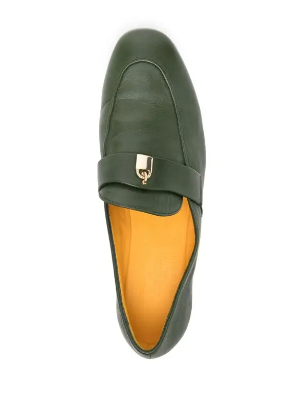 MADISON MAISON Lock Leather Loafers - Green