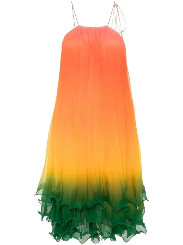 Casablanca Rainbow Gradient Midi Dress - Orange