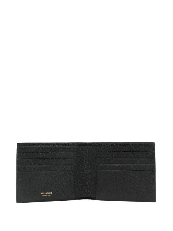 FERRAGAMO Gancini-plaque Leather Wallet - Black