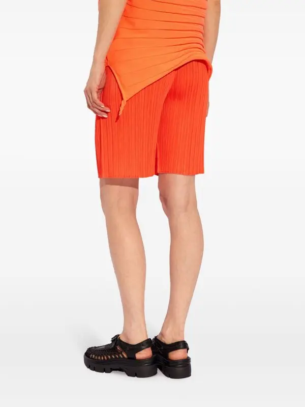 Issey Miyake Plissé-effect Shorts - Orange