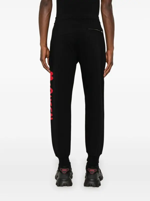 Alexander McQueen Graffiti Cotton Track Pants - Black