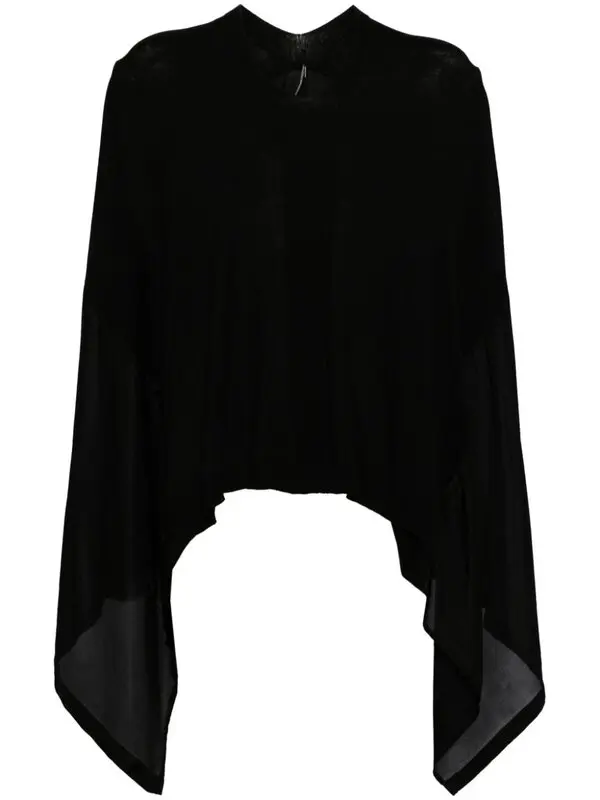 Masnada Draped Hi-lo Blouse - Black