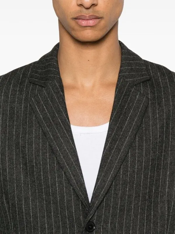 SAMSOE SAMSOE Single-breasted Pinstripe-pattern Blazer