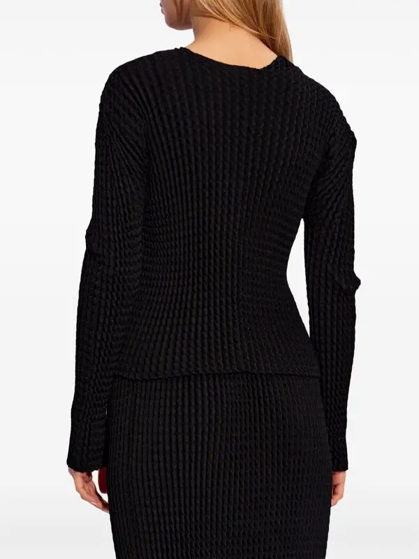 Issey Miyake Pleated Cardigan - Black