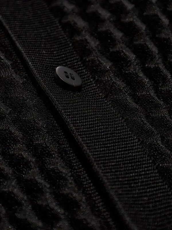 Issey Miyake Pleated Cardigan - Black
