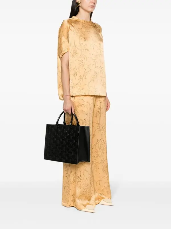 Elisabetta Franchi Bold Monogram Shopper Bag - Black