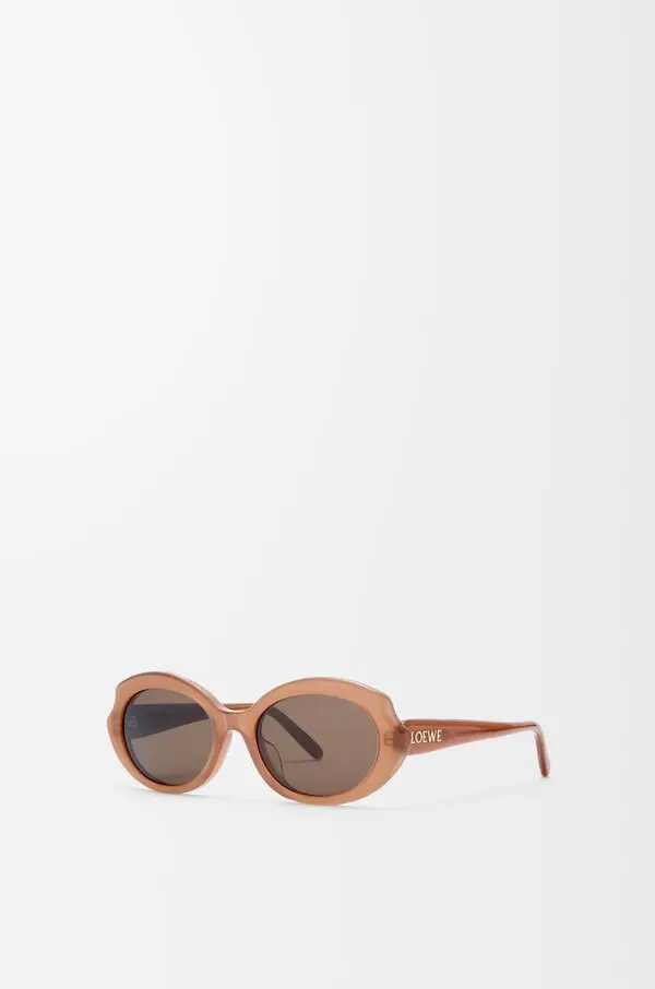 Loewe Mini Oval Slim Sunglasses - Milky Caramel