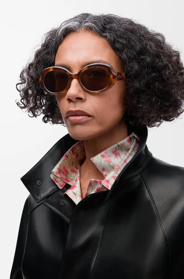 Loewe Mini Oval Slim Sunglasses - Havana