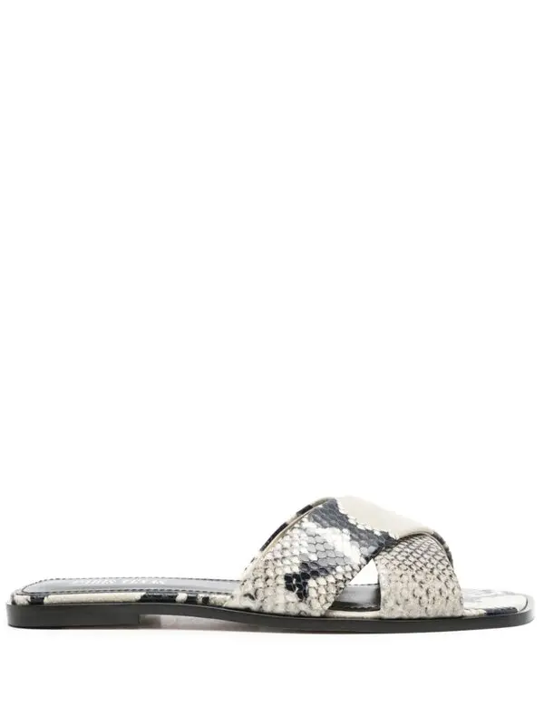 Paris Texas Snakeskin-effect Sandals - Neutrals
