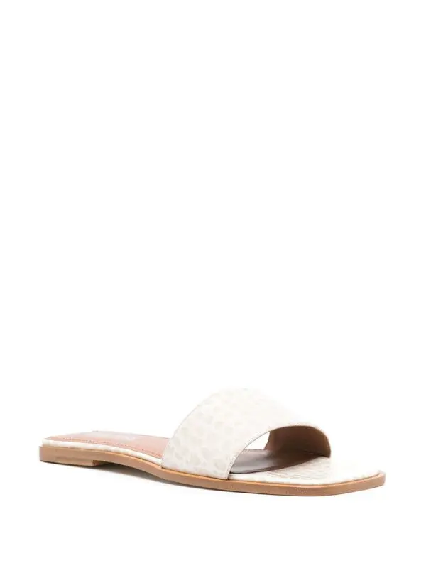 Paris Texas Crocodile-effect Leather Sandals - Neutrals