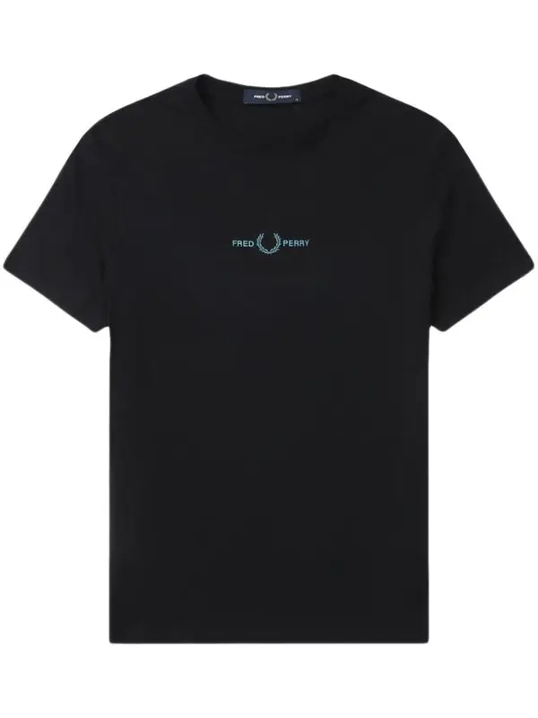 Fred Perry Logo-embroidered Cotton T-shirt - Black