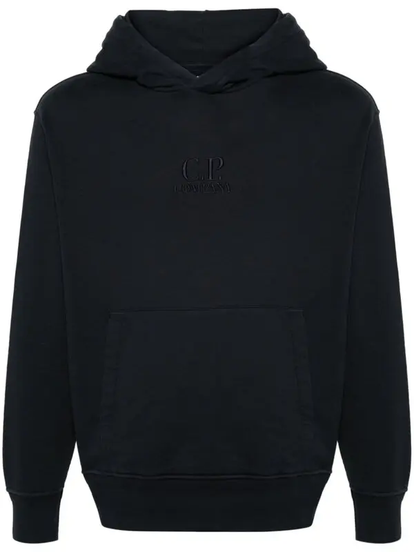 C.P. COMPANY Logo Embroidered Cotton Hoodie