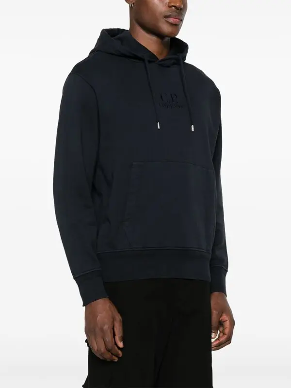 C.P. COMPANY Logo Embroidered Cotton Hoodie