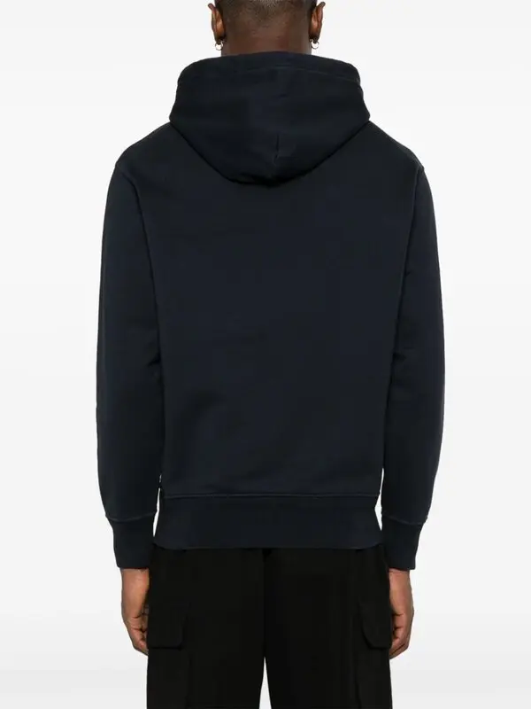 C.P. COMPANY Logo Embroidered Cotton Hoodie
