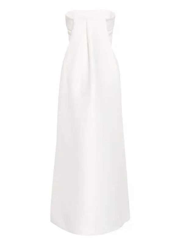 Amsale Strapless Watteau-back Dress