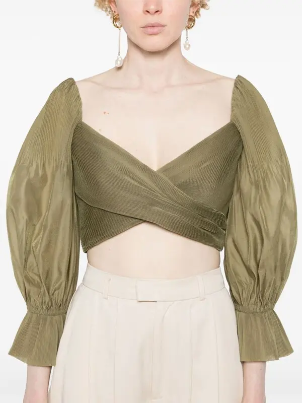 Zimmermann Plissé Cropped Top