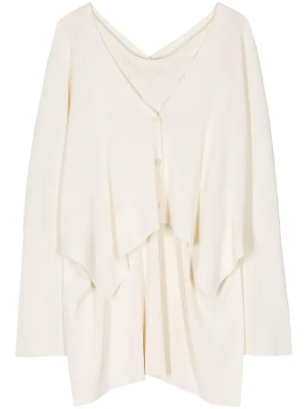 Isabel Benenato Layered V-neck Cardigan