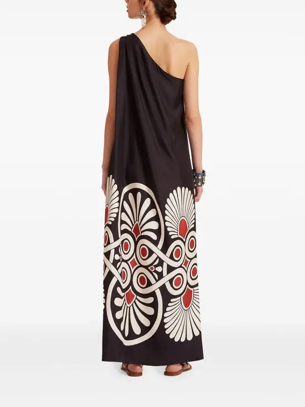 La DoubleJ Roy Geometric-print Silk Dress