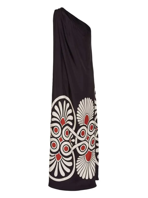 La DoubleJ Roy Geometric-print Silk Dress