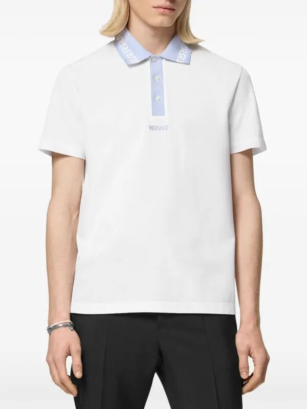 Versace Greca-collar Polo Shirt