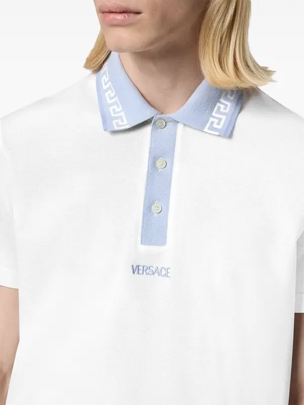 Versace Greca-collar Polo Shirt