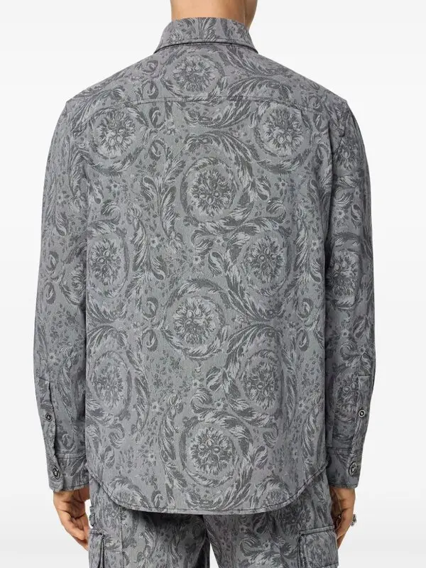 Versace Barocco Jacquard Gabardine Overshirt - Grey