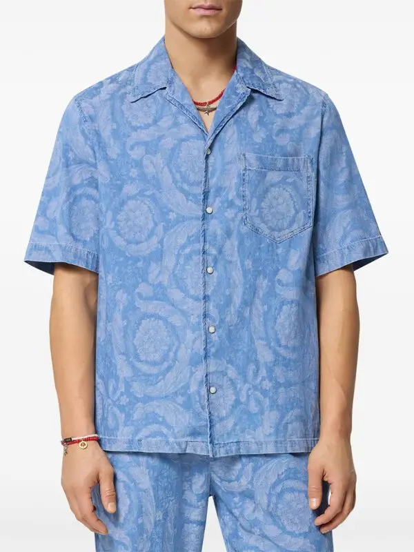 Versace Barocco Chambray Denim Shirt