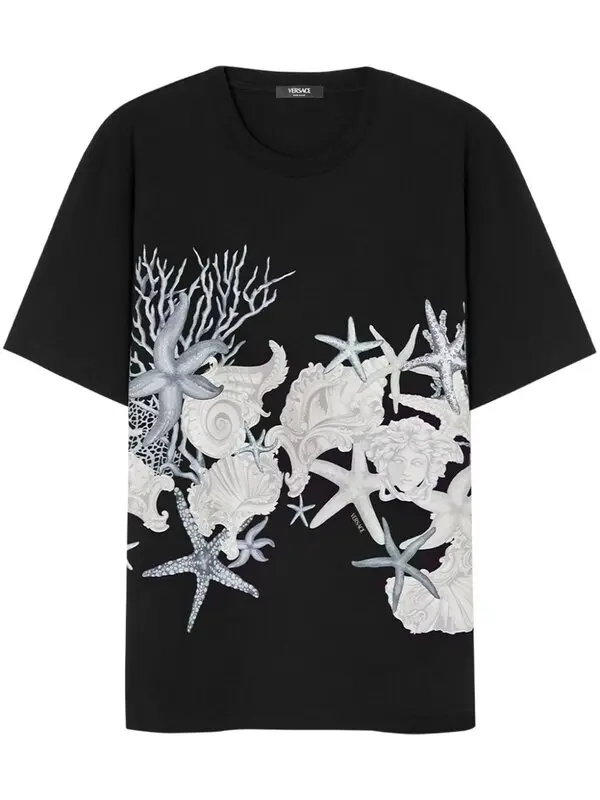 Versace Barocco Sea Cotton T-shirt - Black