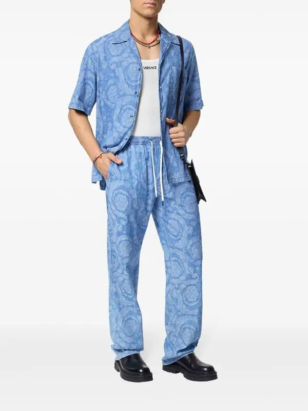 Versace Barocco Chambray Denim Trousers