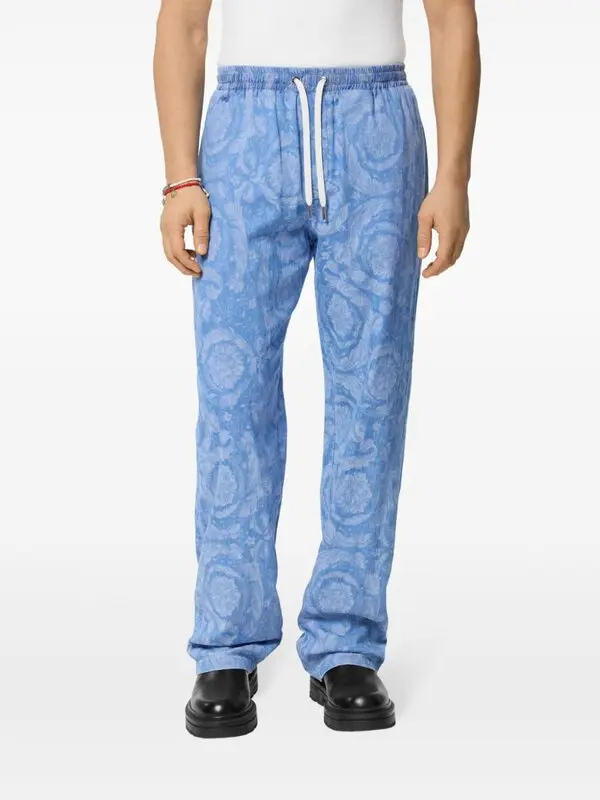 Versace Barocco Chambray Denim Trousers