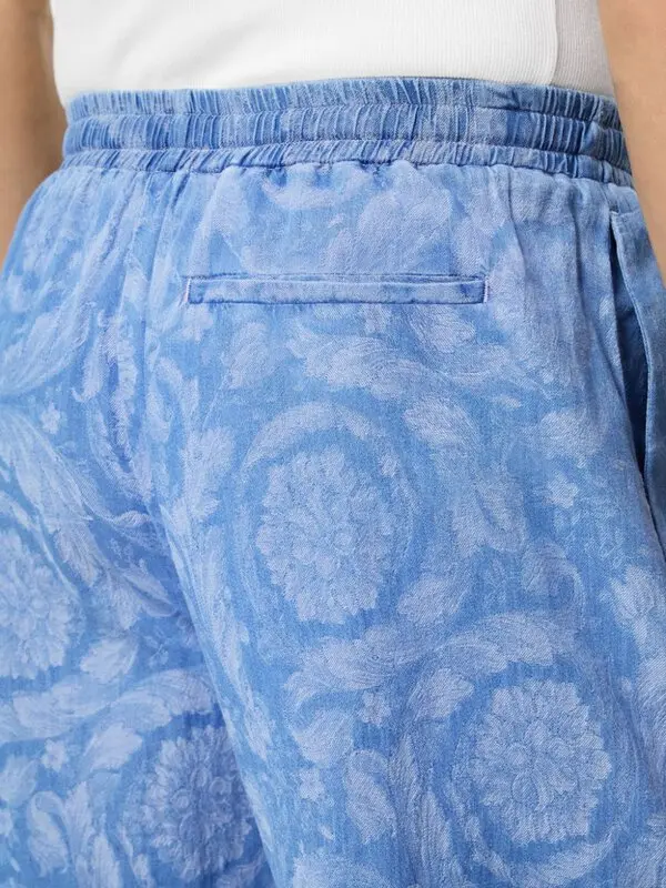 Versace Barocco Chambray Denim Trousers