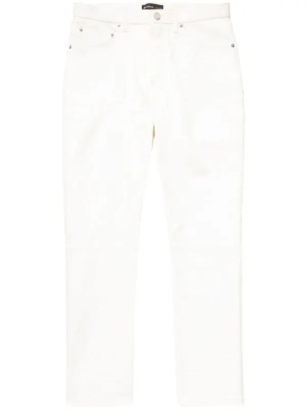 PURPLE BRAND Straight-leg Leather Trousers - White